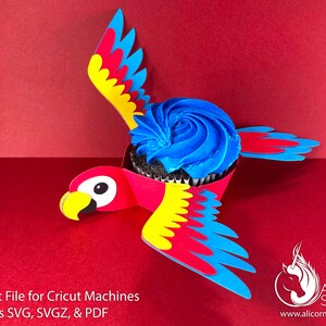 Parrot Bird Cricut Cupcake 3D SVG Cut File for Paper Rainbow | Etsy Canada