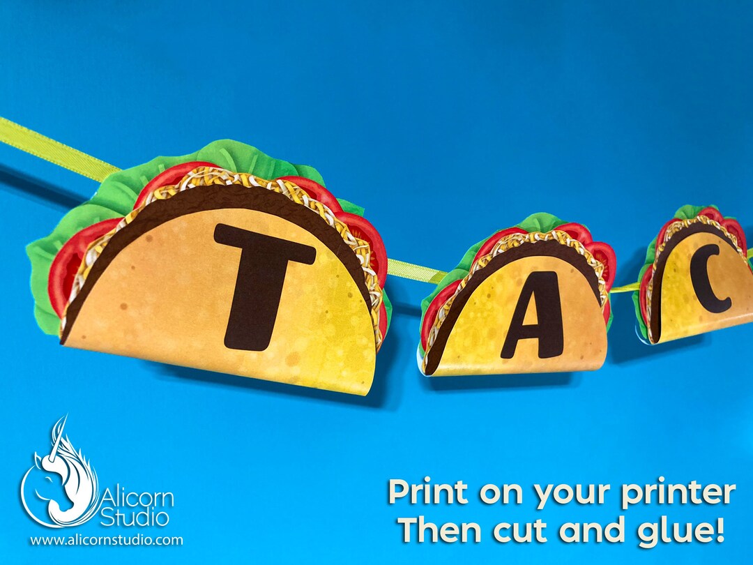 Printable Taco Banner 3D File Mexican Fiesta Party Decor Birthday - Etsy