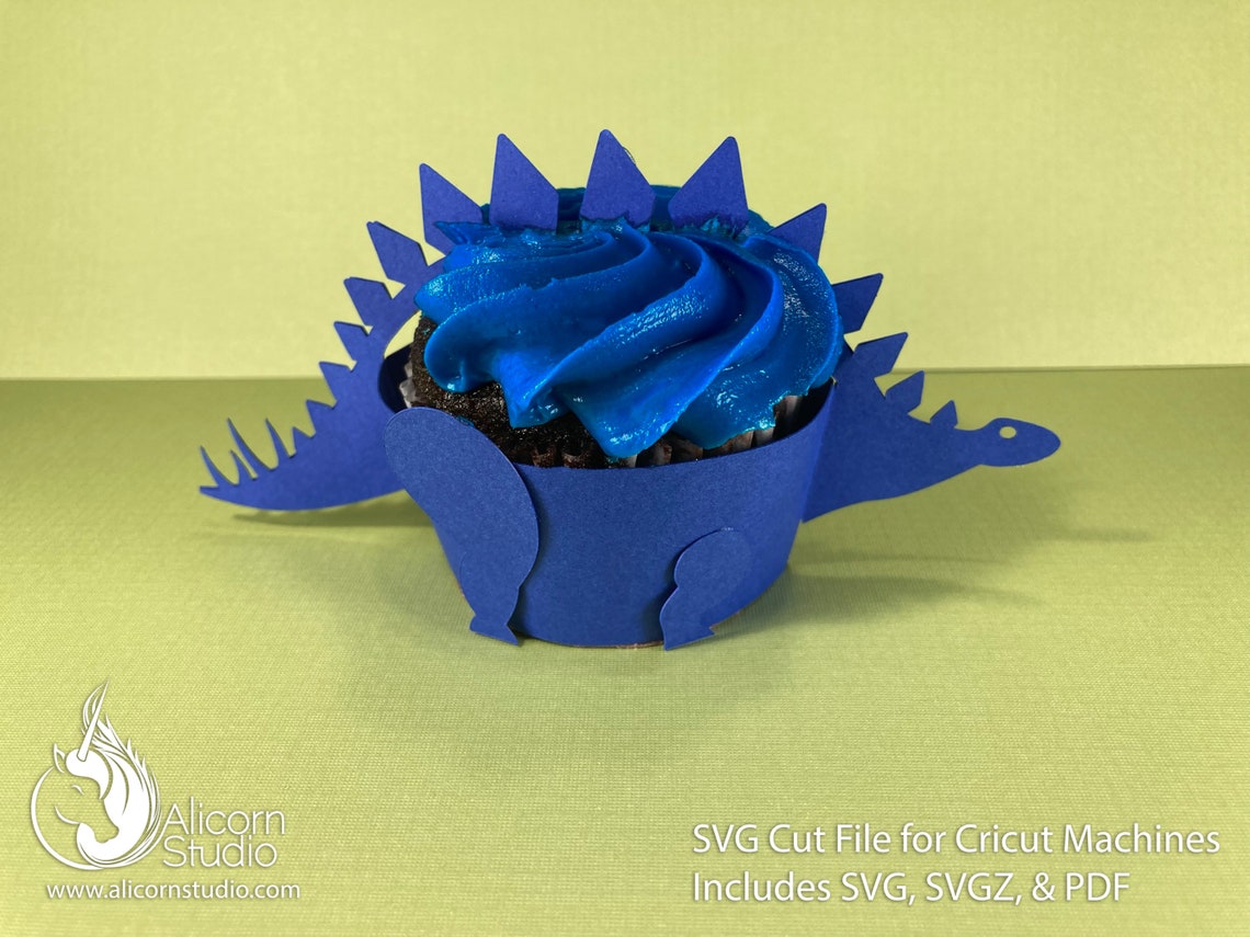 Stegosaurus Dinosaur SVG Cricut Cut File 3D Paper Cupcake Wrap - Etsy