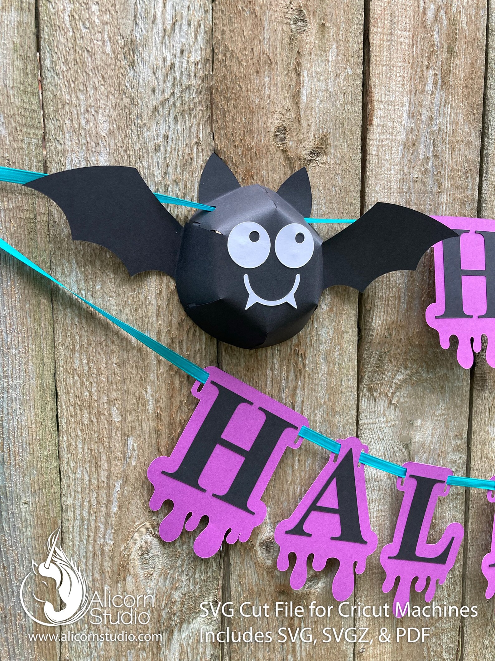 3D Halloween Bat Cricut SVG Paper Banner Bunting Cut File for - Etsy