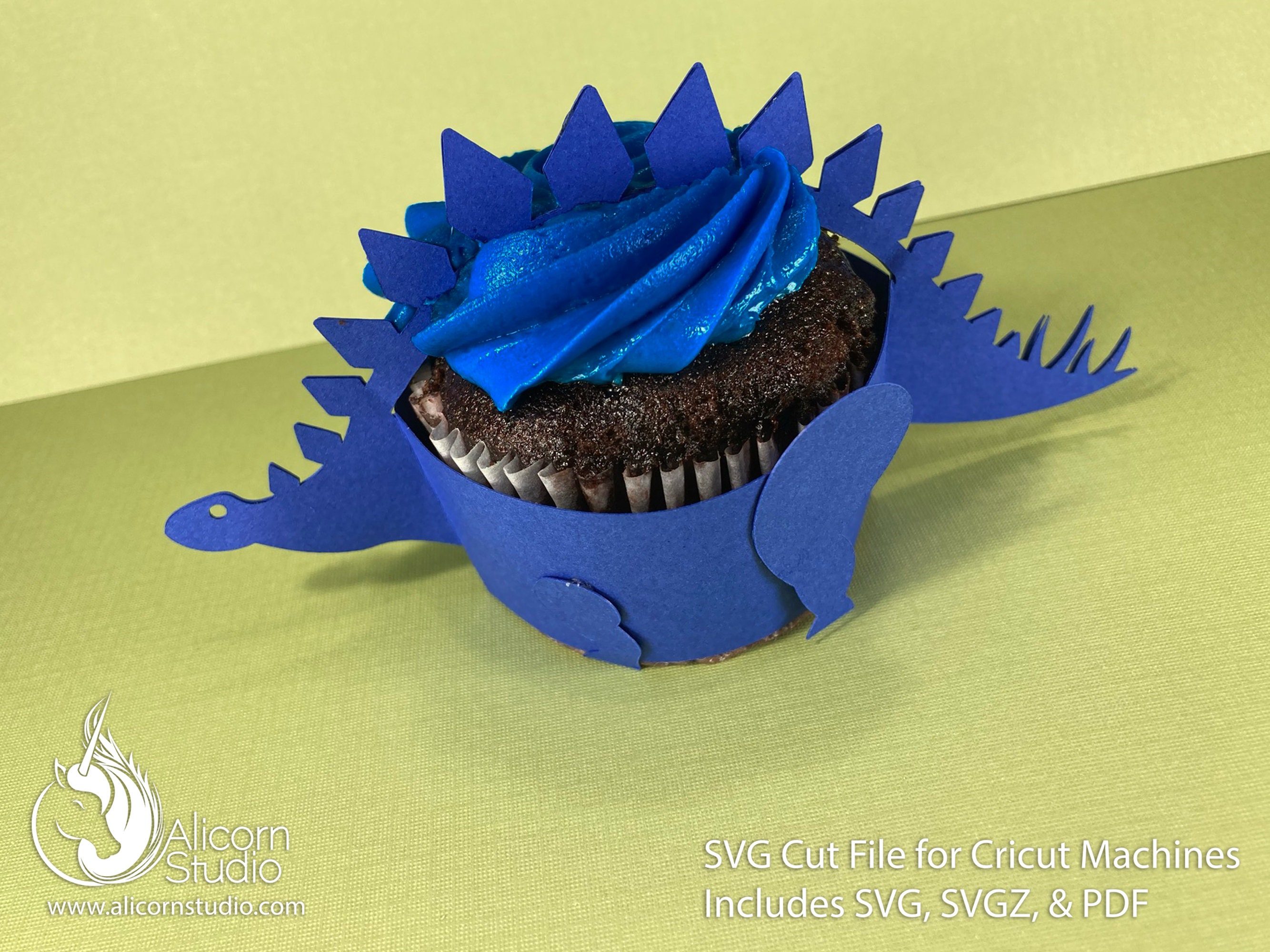 Stegosaurus Dinosaur SVG Cricut Cut File 3D Paper Cupcake Wrap - Etsy