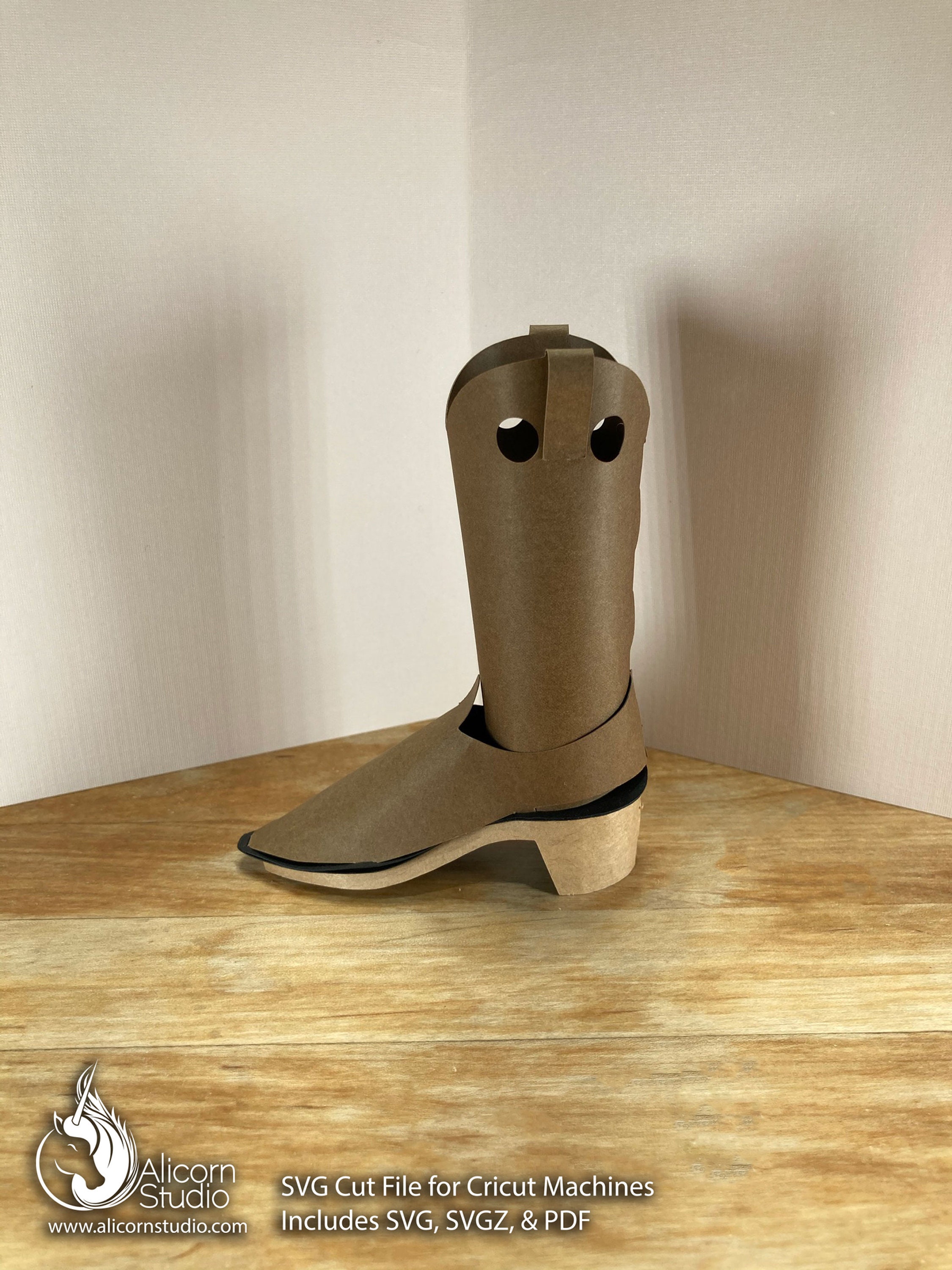 3D Paper Cowboy Cowgirl Boot SVG File Cut File for Cricut - Etsy