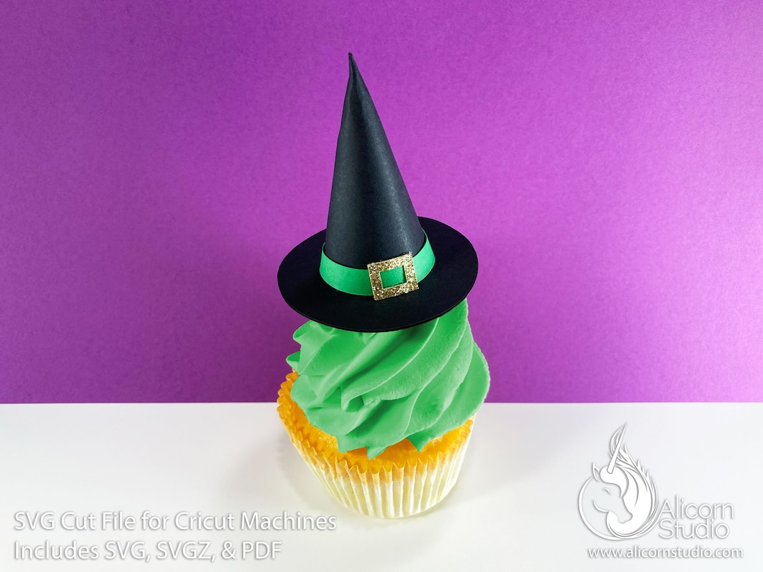 Cricut 3D Paper Witch Hat SVG: Halloween Cupcake Topper (digital ...