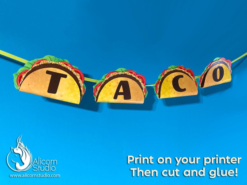 Printable Taco Banner 3D File Mexican Fiesta Party Decor - Etsy