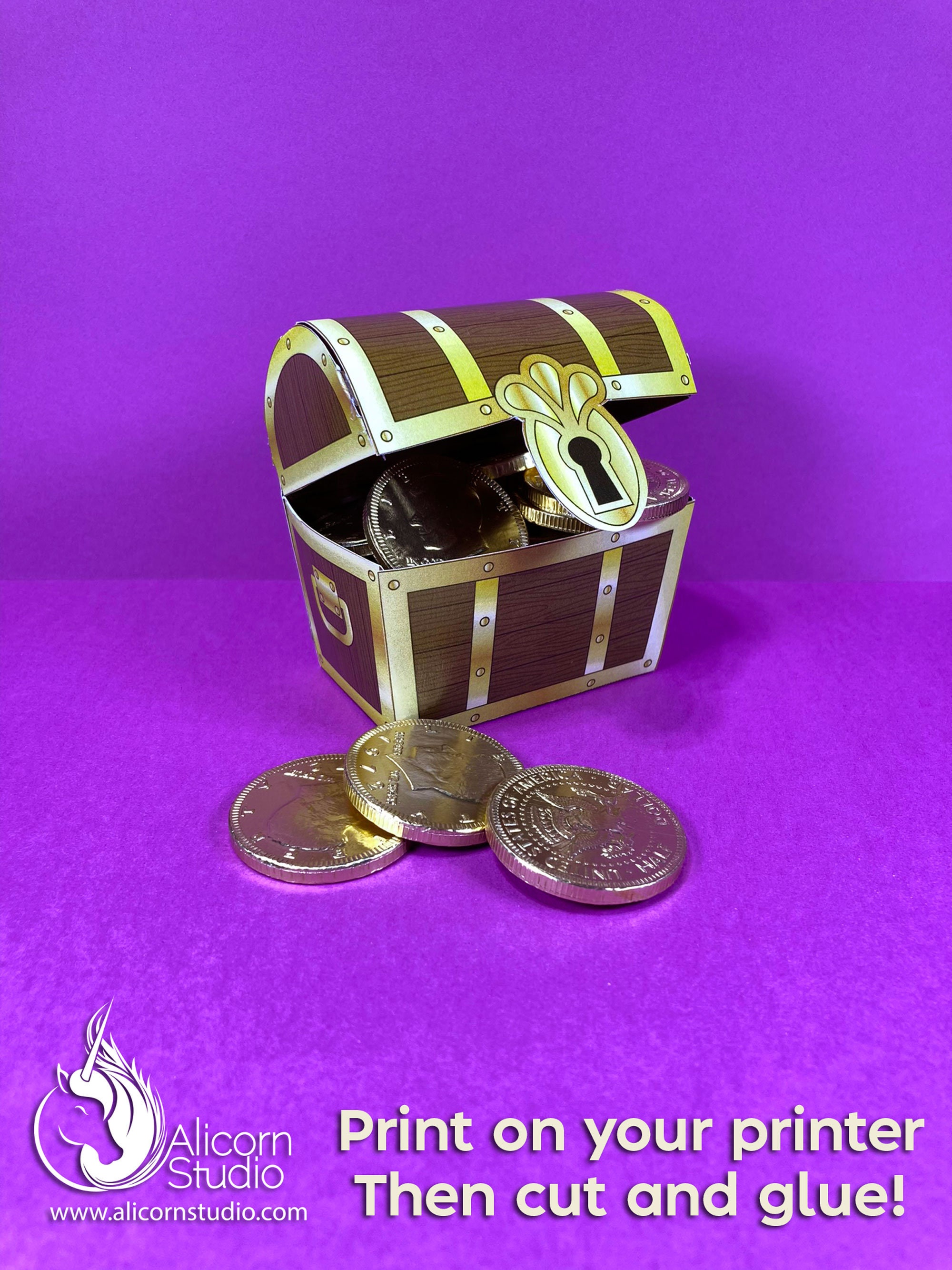 Treasure Chest Favor Box Printable 3D File Pirate Party Decor Birthday ...