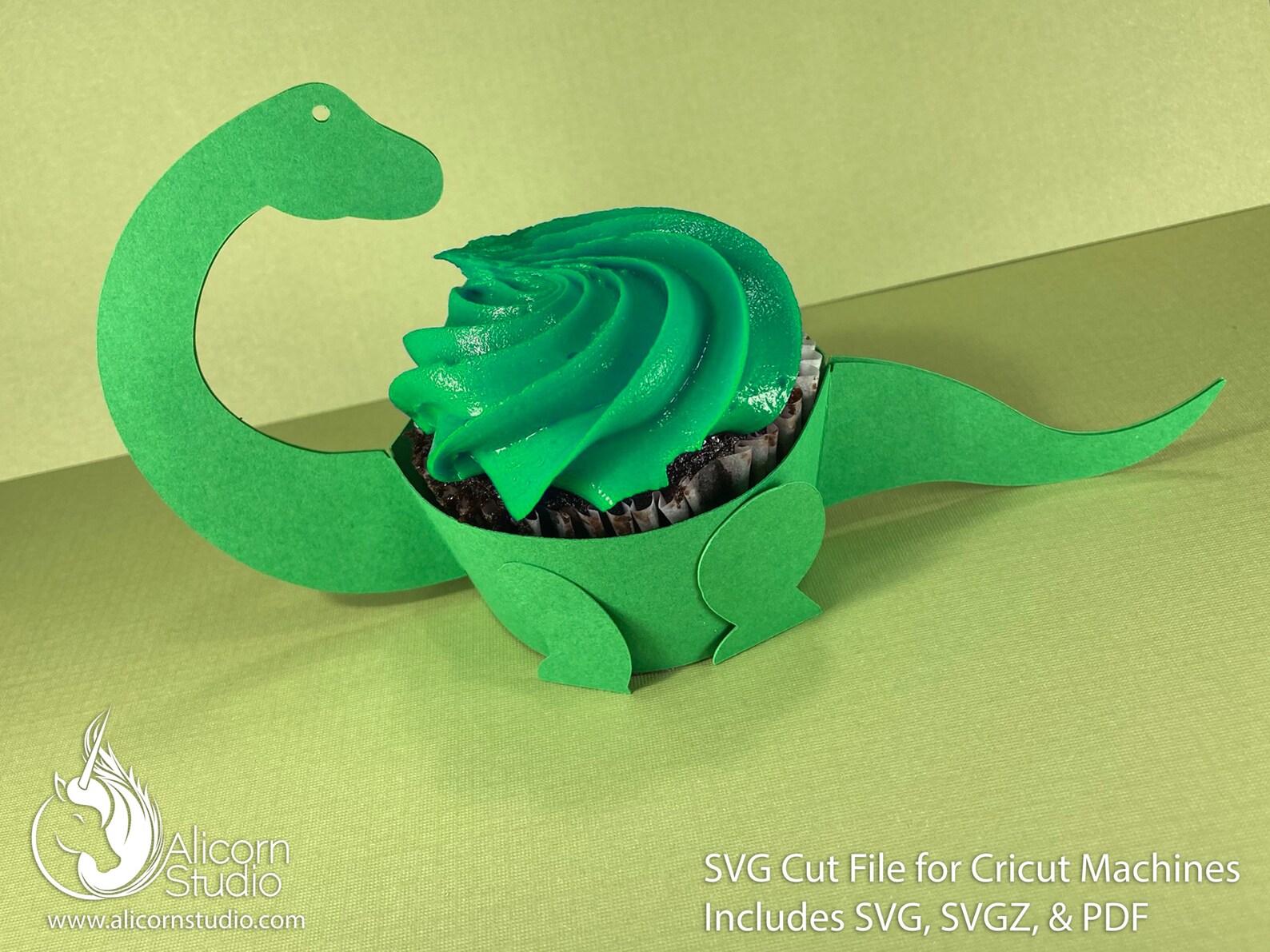 Brontosaurus Dinosaur SVG Cricut Cut File 3D Paper Cupcake - Etsy