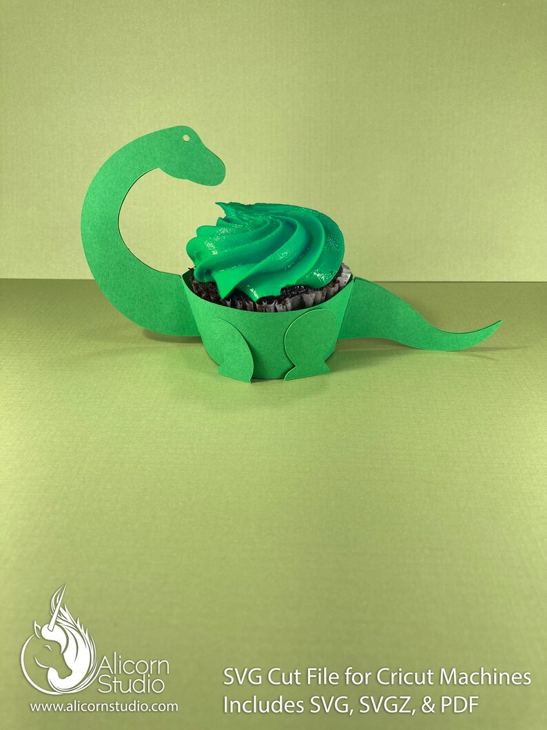 Brontosaurus Dinosaur SVG Cricut Cut File 3D Paper Cupcake - Etsy