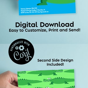 Gator Alligator Crocodile Birthday Party Invitation Editable Digital ...