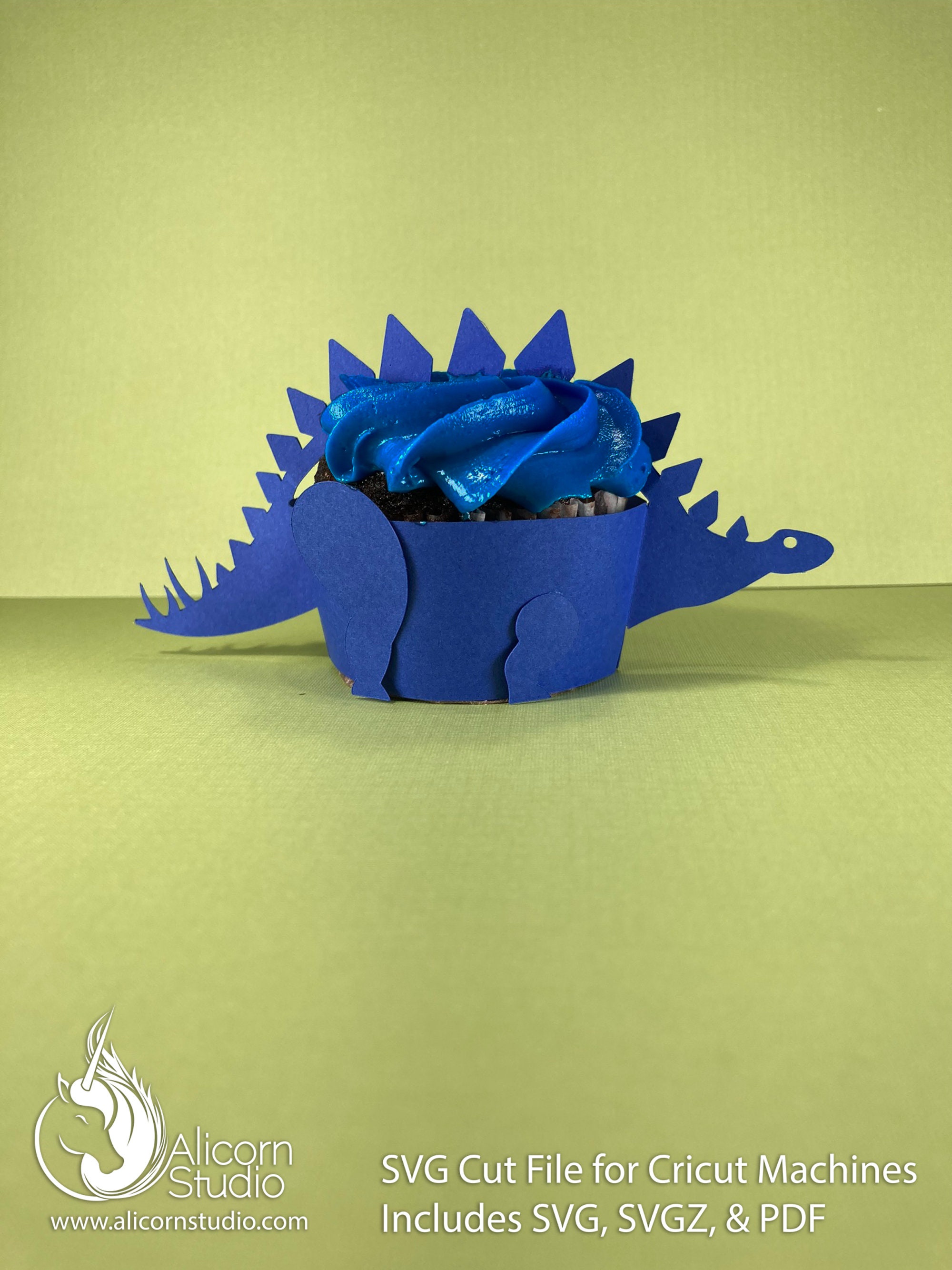 Stegosaurus Dinosaur SVG Cricut Cut File 3D Paper Cupcake Wrap - Etsy