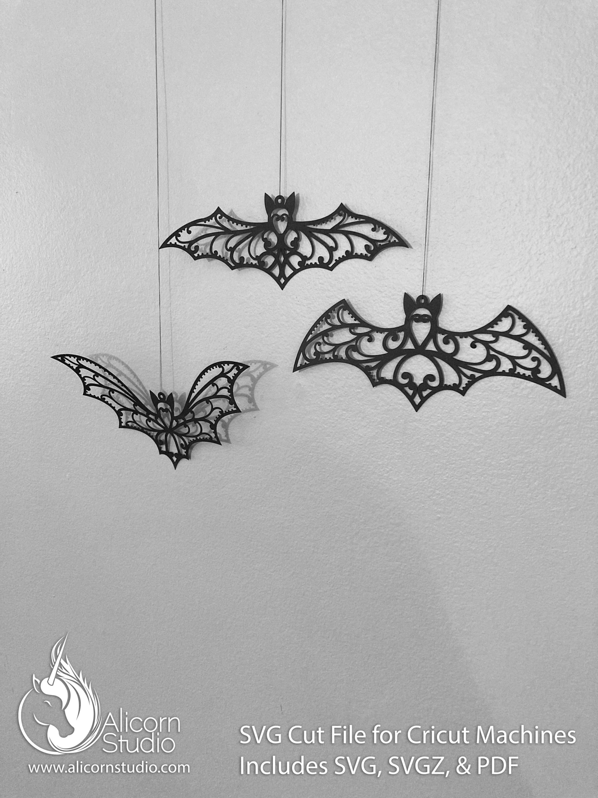 Halloween Bat Cricut SVG Cut File Fancy Lace Banner Decor | Etsy
