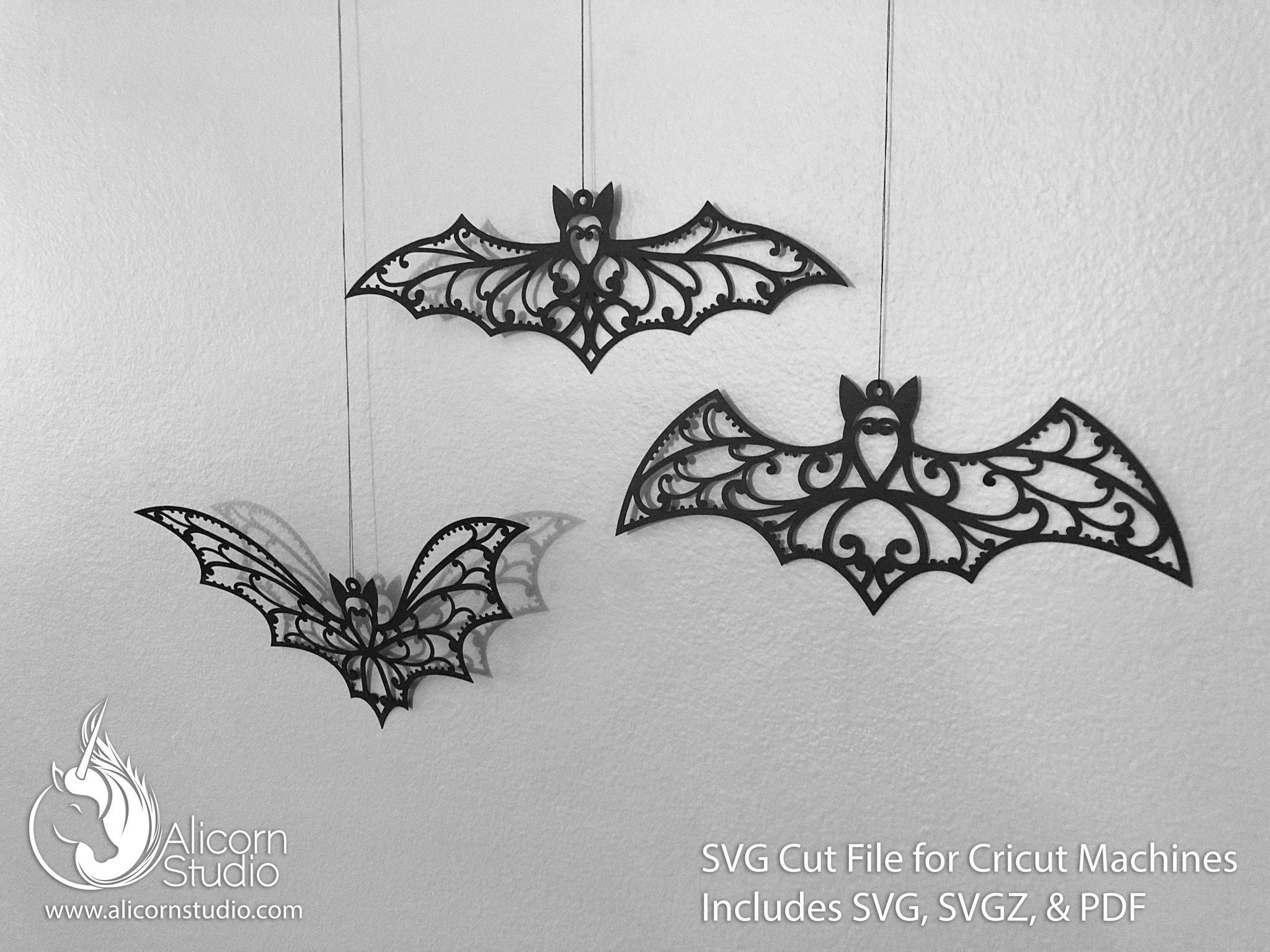 Halloween Bat Cricut SVG Cut File Fancy Lace Banner Decor - Etsy