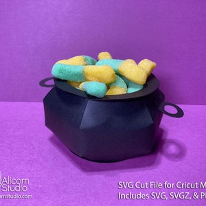 3D Paper Witch Cauldron SVG File Cut File for Cricut Favor Treat ...