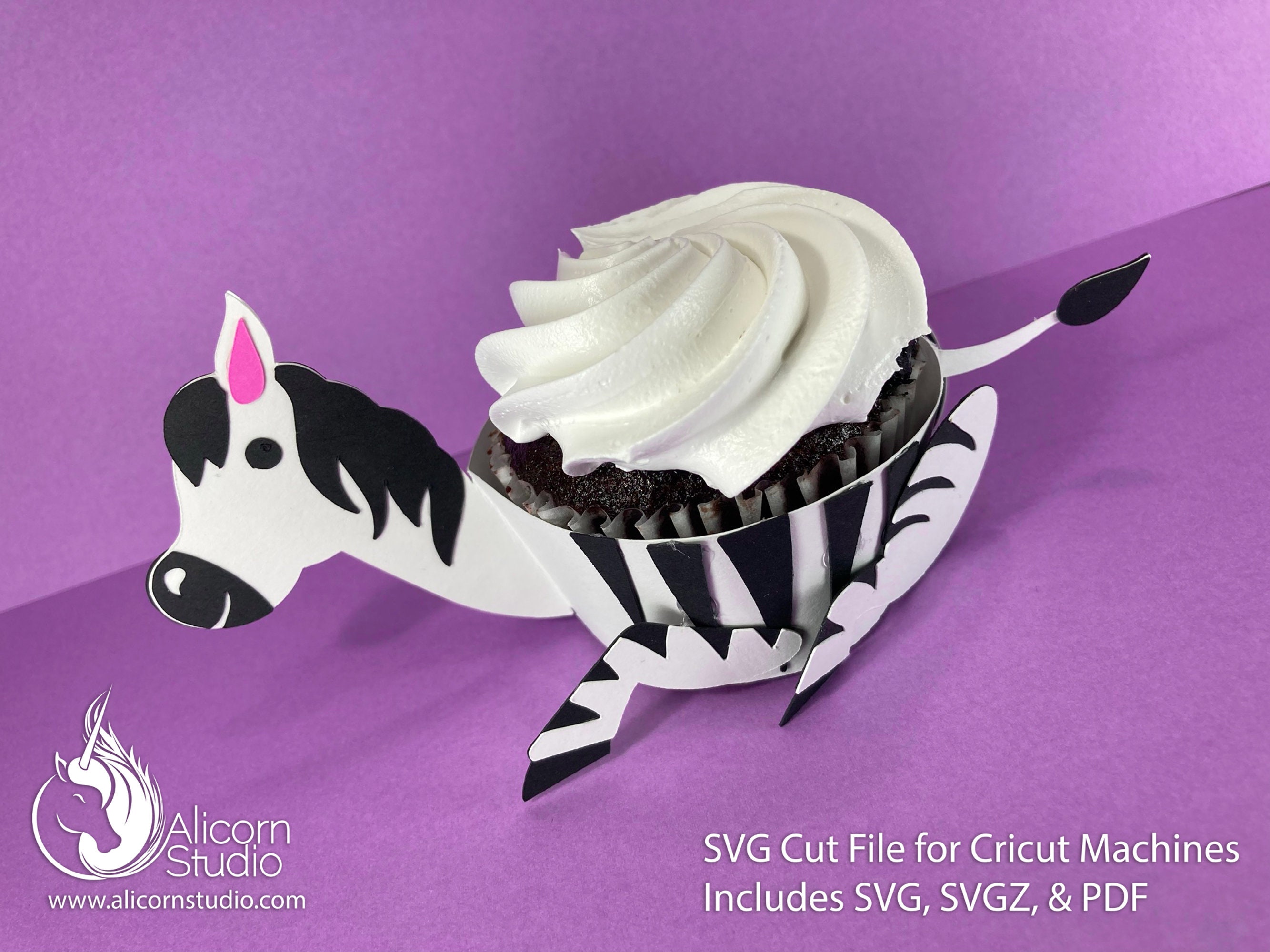 Zebra Cricut Cupcake 3D SVG Cut File for Paper Wrap Liner - Etsy