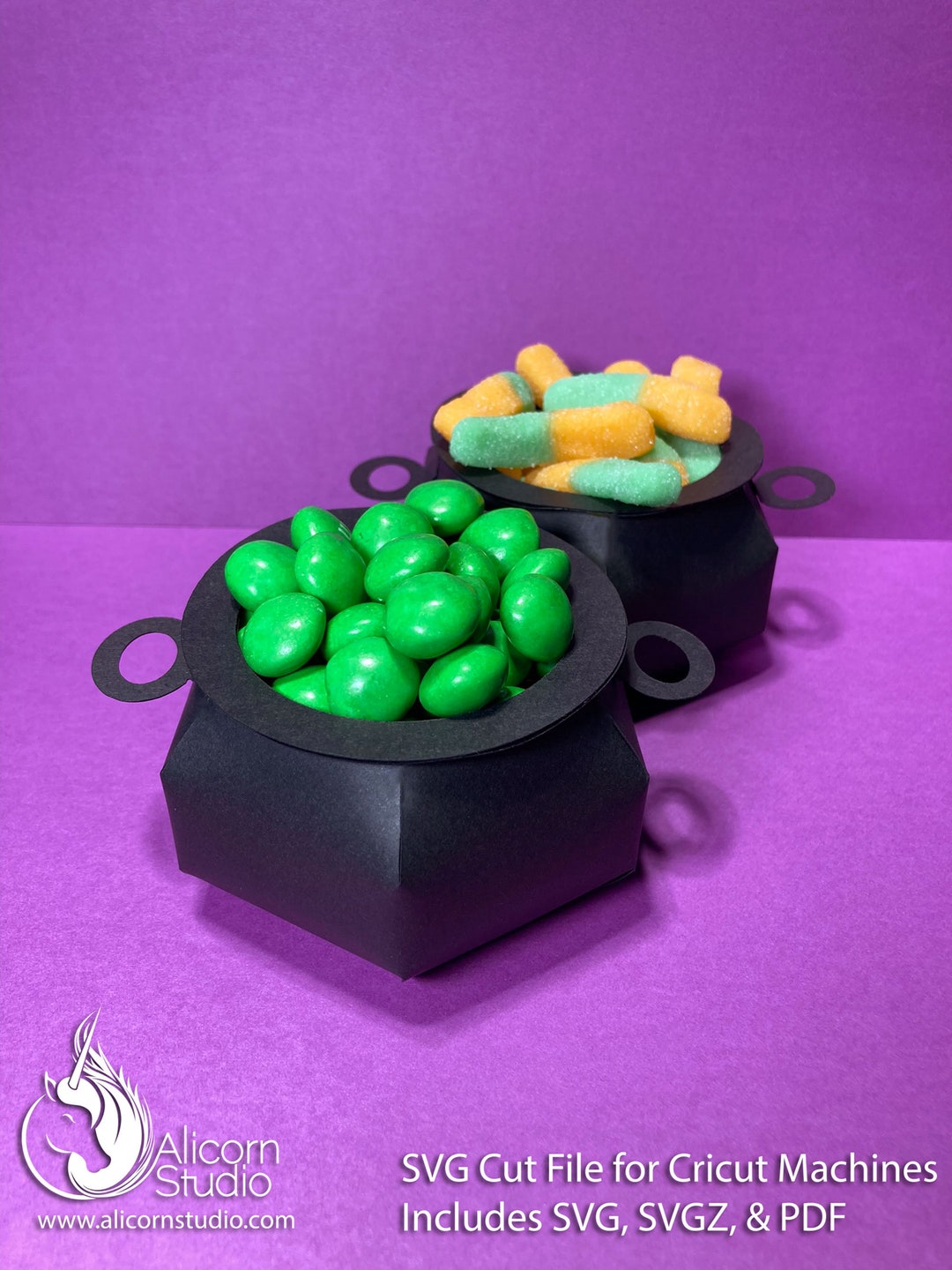 3D Paper Witch Cauldron SVG File Cut File for Cricut Favor Treat ...