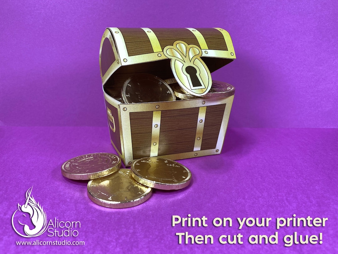 Treasure Chest Favor Box Printable 3D File Pirate Party Decor Birthday ...