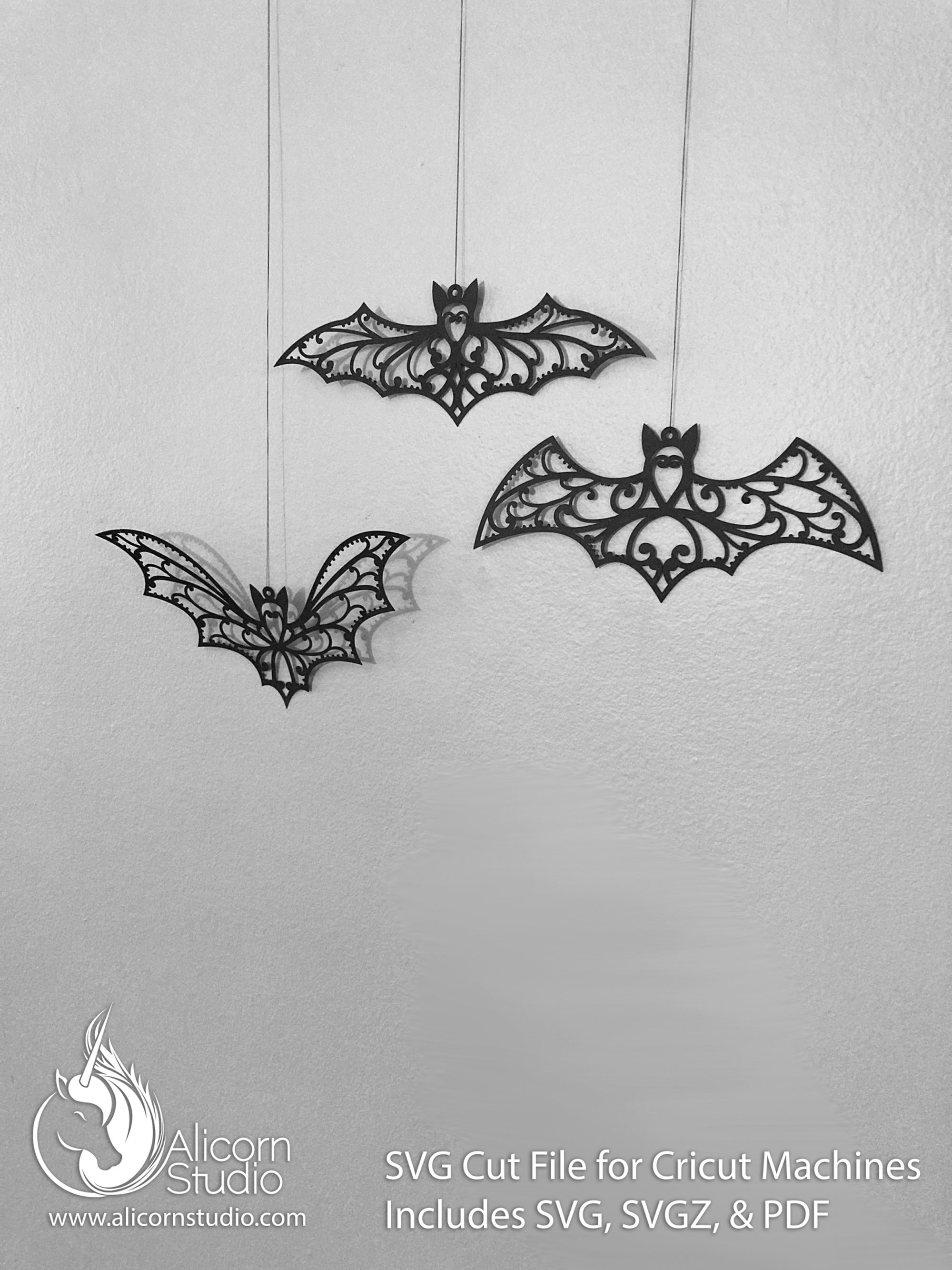 Halloween Bat Cricut SVG Cut File Fancy Lace Banner Decor | Etsy