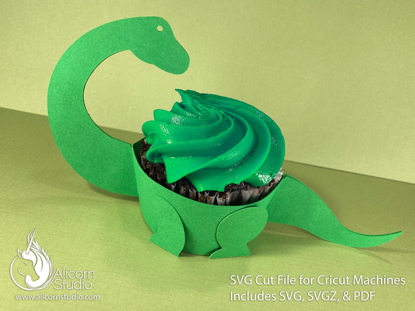 Brontosaurus Dinosaur SVG Cricut Cut File 3D Paper Cupcake - Etsy