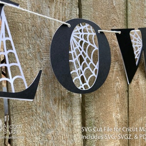 Halloween Spider Web Letters Cricut SVG 3D Paper Banner Bunting Cut ...
