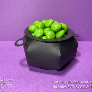 3D Paper Witch Cauldron SVG File Cut File for Cricut Favor Treat ...
