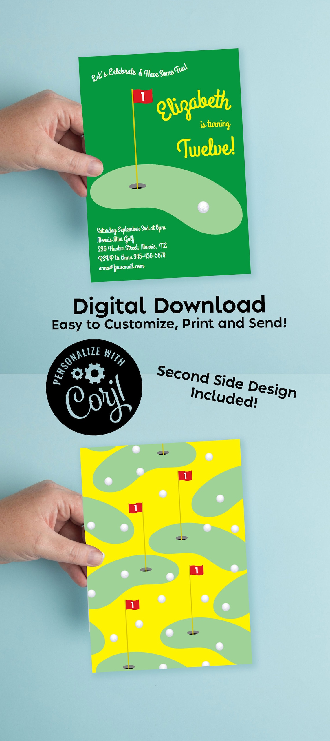 Mini Golf Birthday Party Invitation Editable Digital Download - Etsy