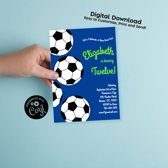 Invitaciones De Balones De Fútbol Invitación A Fiesta De Cumpleaños