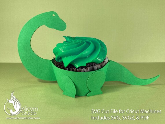 Brontosaurus Dinosaur SVG Cricut Cut File 3D Paper Cupcake | Etsy