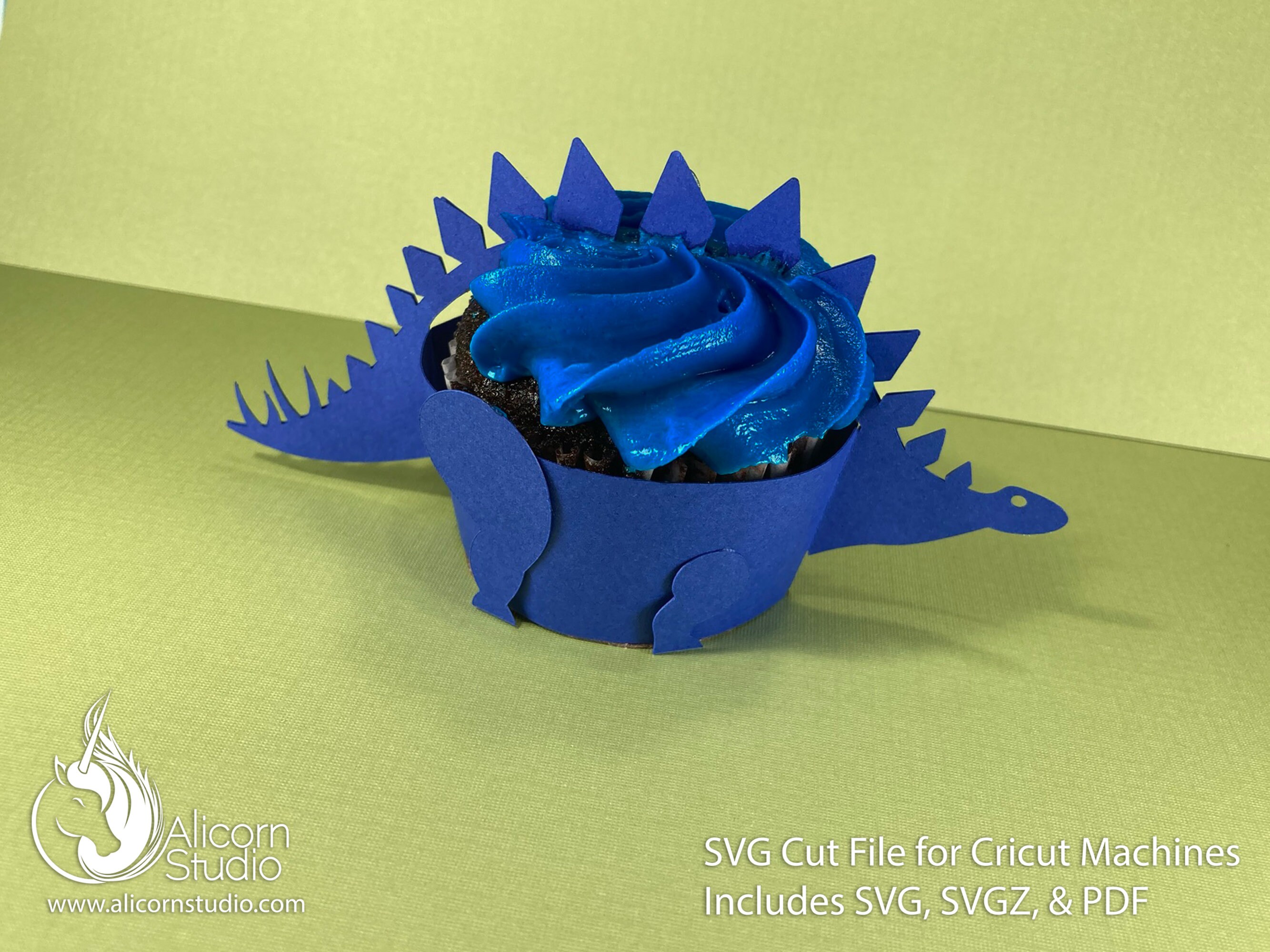 Stegosaurus Dinosaur SVG Cricut Cut File 3D Paper Cupcake Wrap - Etsy