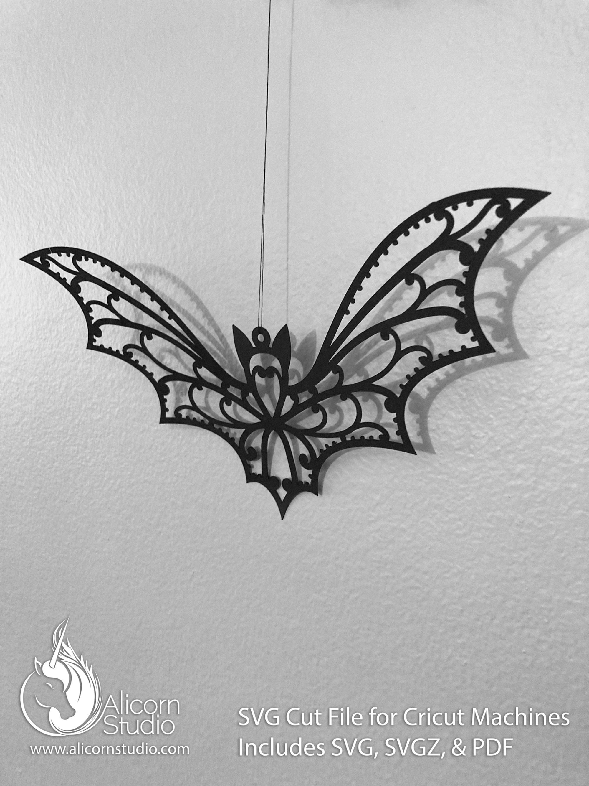 Halloween Bat Cricut SVG Cut File Fancy Lace Banner Decor | Etsy