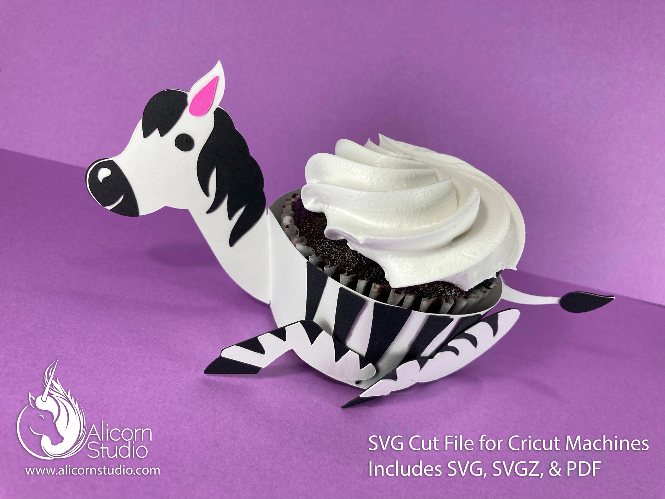 Zebra Cricut Cupcake 3D SVG Cut File for Paper Wrap Liner - Etsy