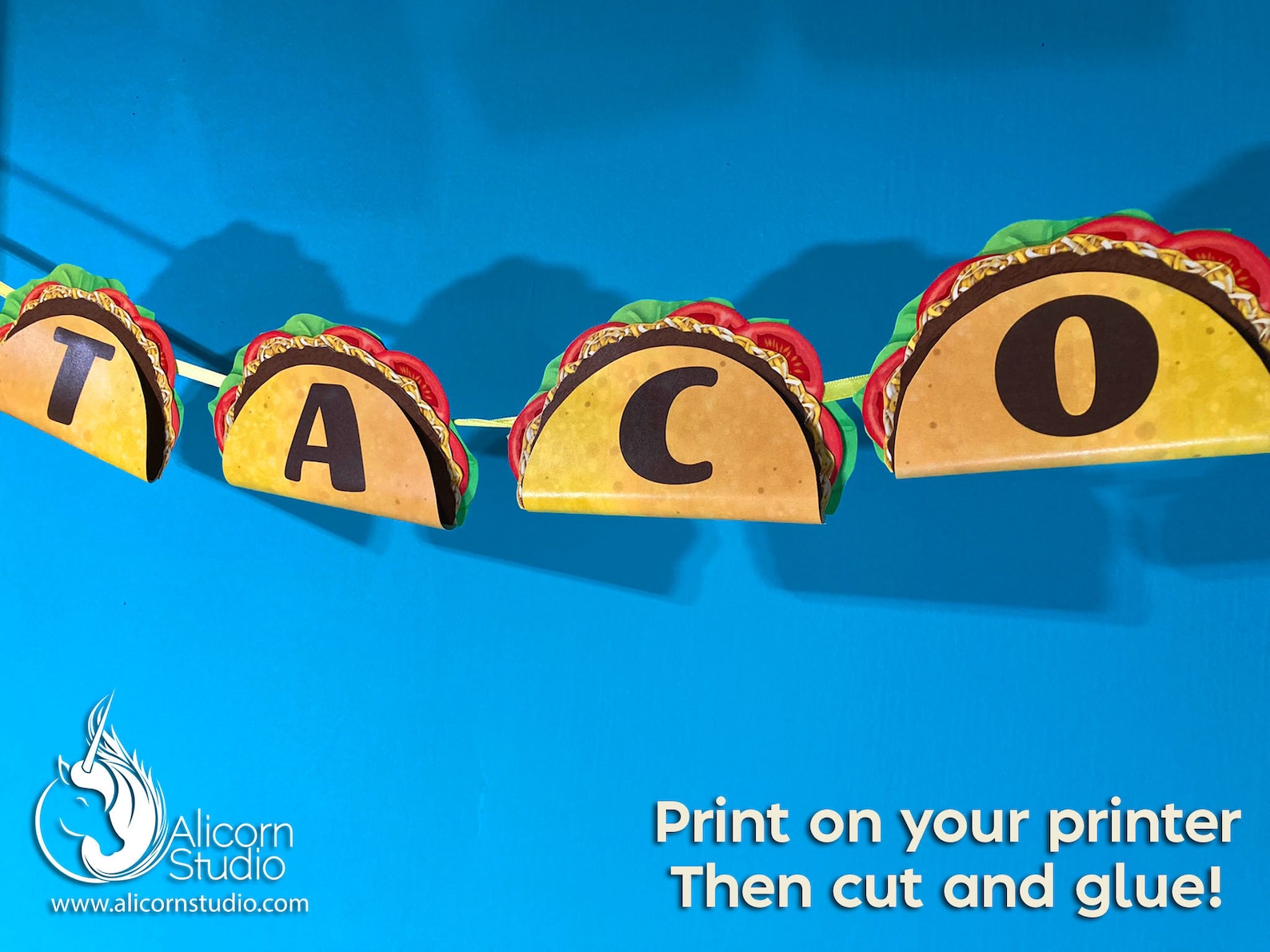 Printable Taco Banner 3D File Mexican Fiesta Party Decor - Etsy