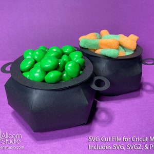 3D Paper Witch Cauldron SVG File Cut File for Cricut Favor Treat ...