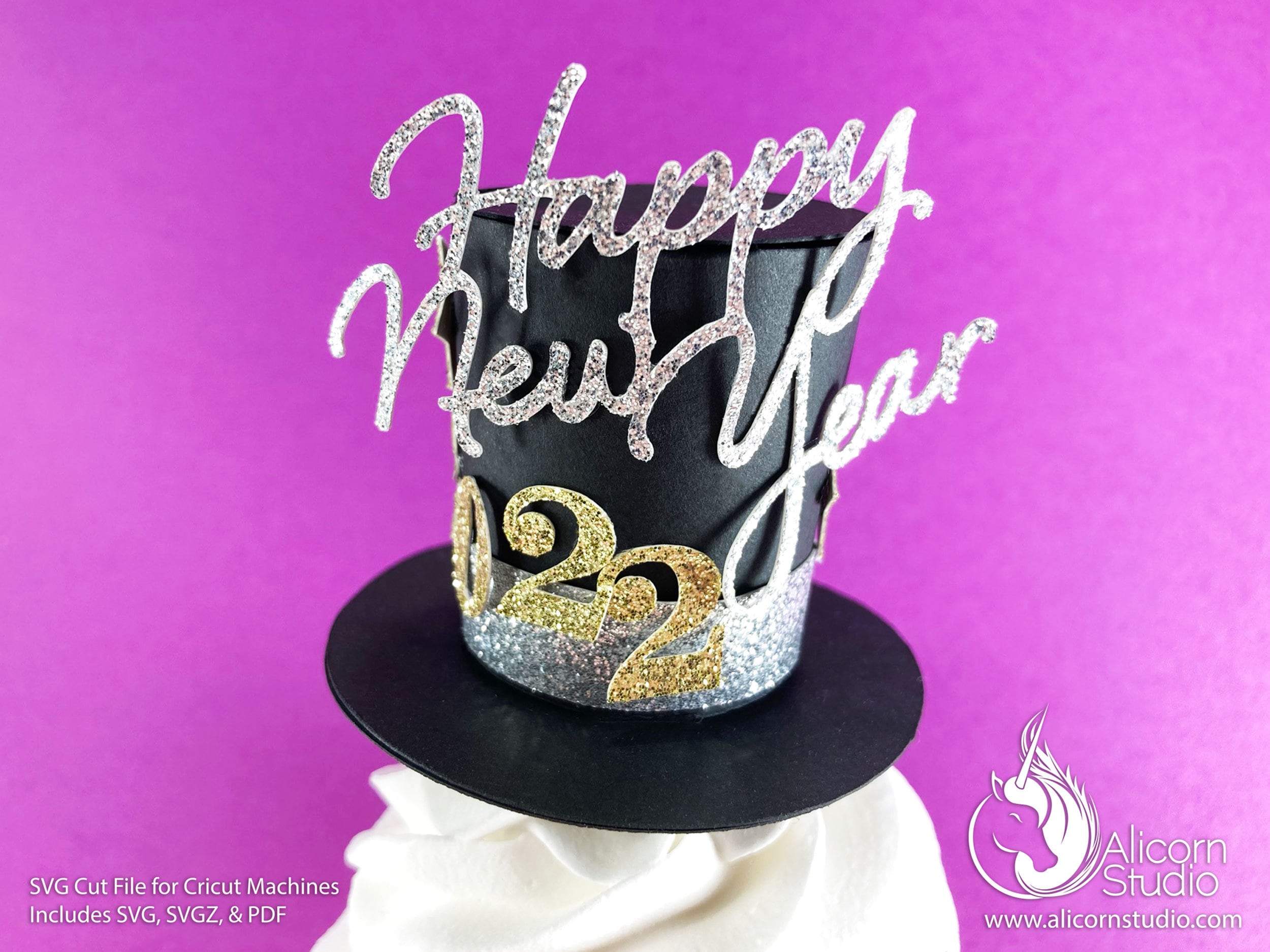 3D Paper New Years Eve Top Hat SVG File Cut File for Cricut | Etsy