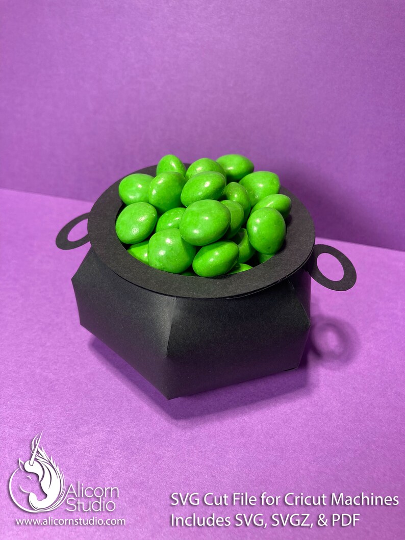3D Paper Witch Cauldron SVG File: Halloween Party Decor (digital ...