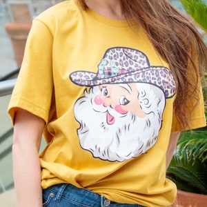 Leopard Santa T-shirt - Etsy