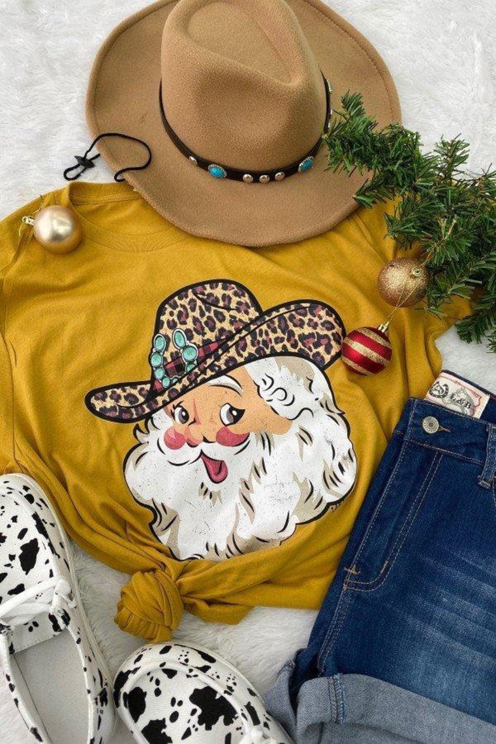 Leopard Santa T-shirt - Etsy