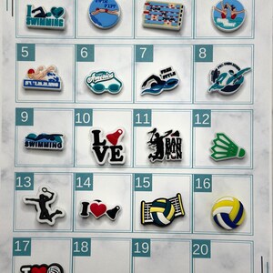 Swim Themed Shoe Charms for Crocs, Croc Compatible Volleyball Charms ...