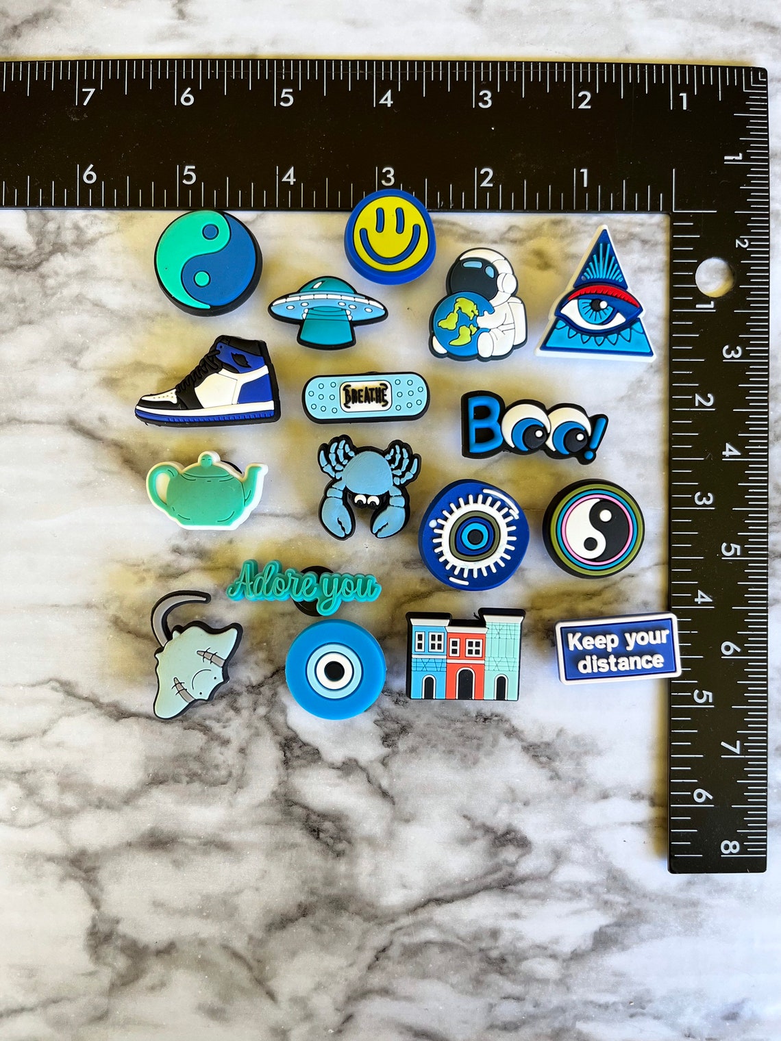 Blue Shoe Charms Blue Themed Charms for Crocs Smiley Face - Etsy