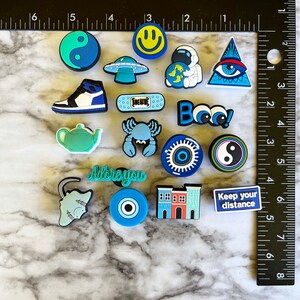 Blue Shoe Charms, Blue Themed Charms for Crocs, Smiley Face Charms - Etsy