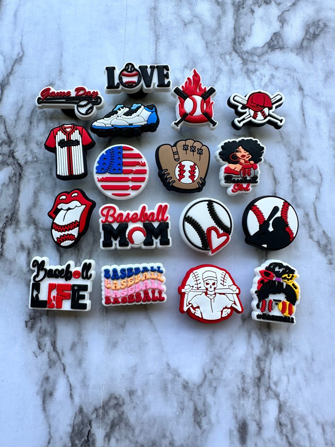 Baseball Themed Shoe Charms, Croc Compatible Shoe Charms, Baseball ...