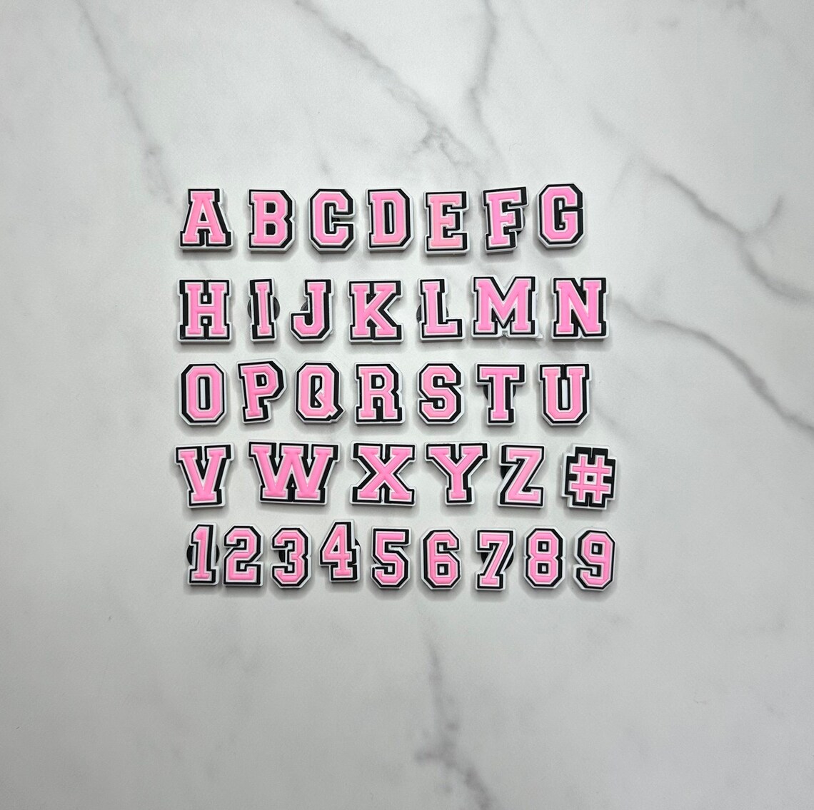 Pink Letters and Numbers for Crocs, Croc Compatible Letter Charms - Etsy