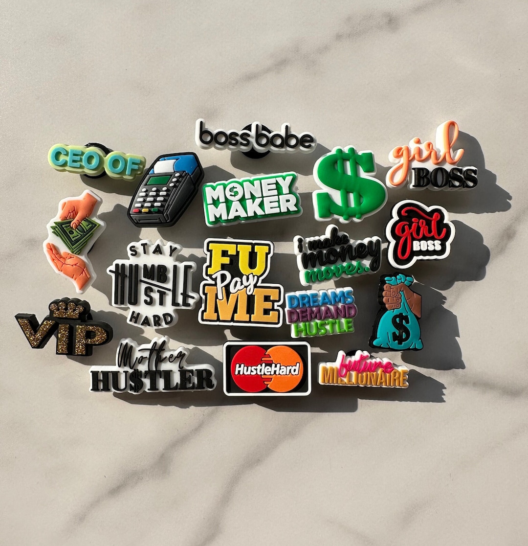 Girl Boss Croc Compatible Charms, Hustle Hard Shoe Buttons, Money Maker ...