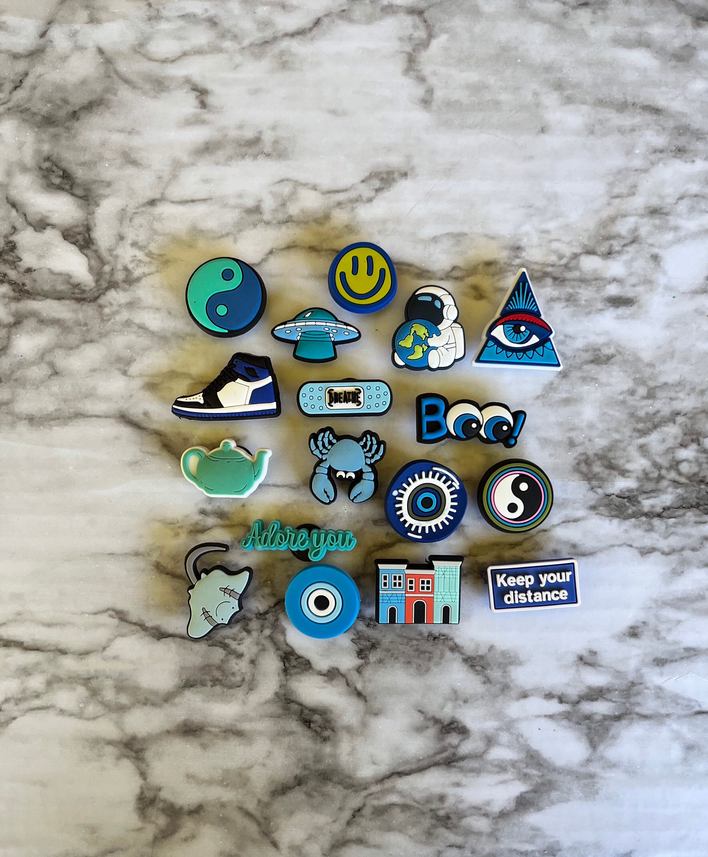 Blue Shoe Charms Blue Themed Charms for Crocs Smiley Face - Etsy