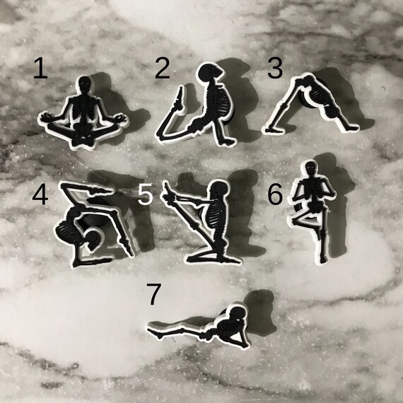 Skeleton Yoga Charms for Your Crocs Croc Compatible Yoga - Etsy