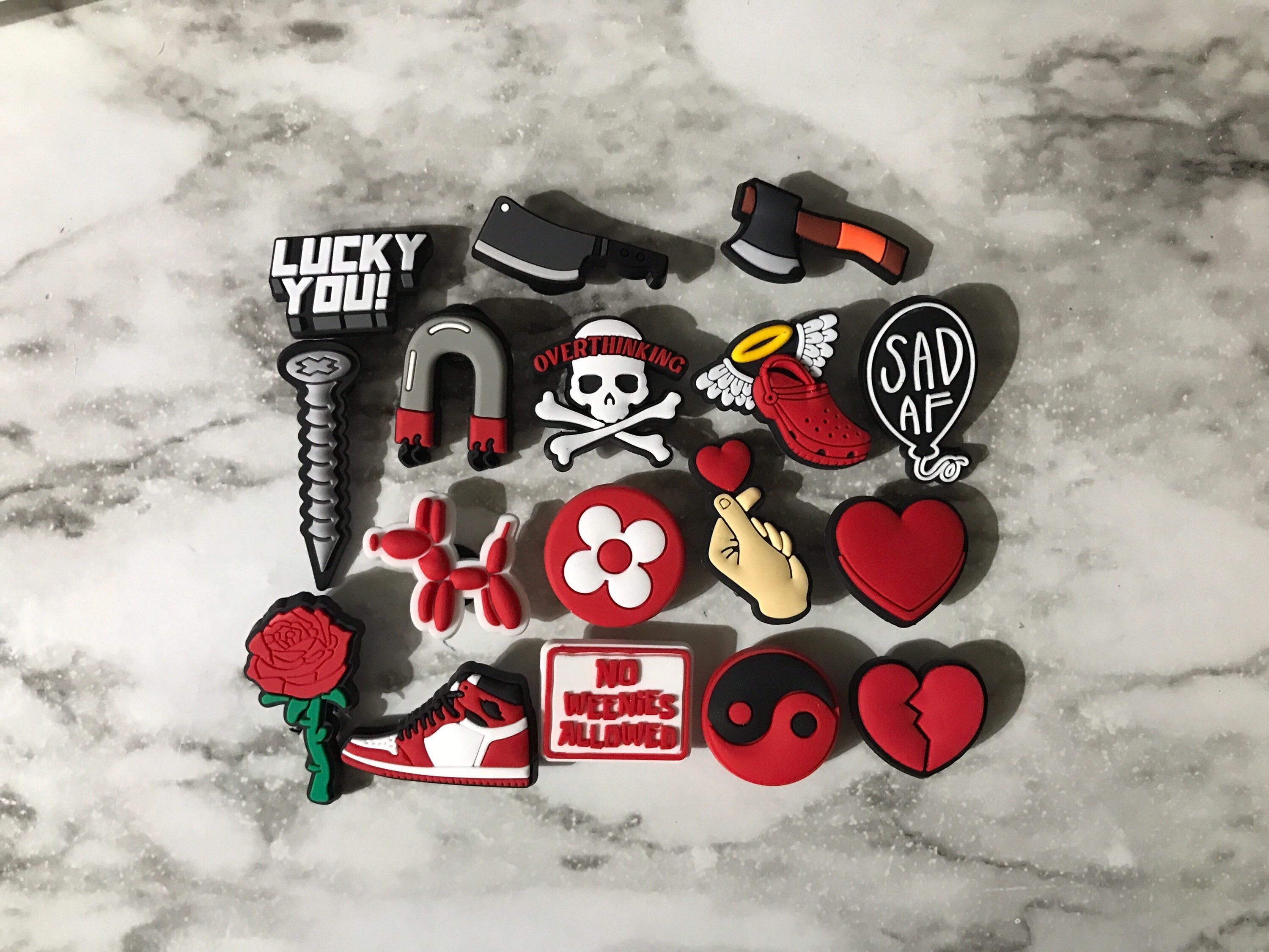 New Red and Black Croc Compatible Shoe Charms Balloon Animal - Etsy