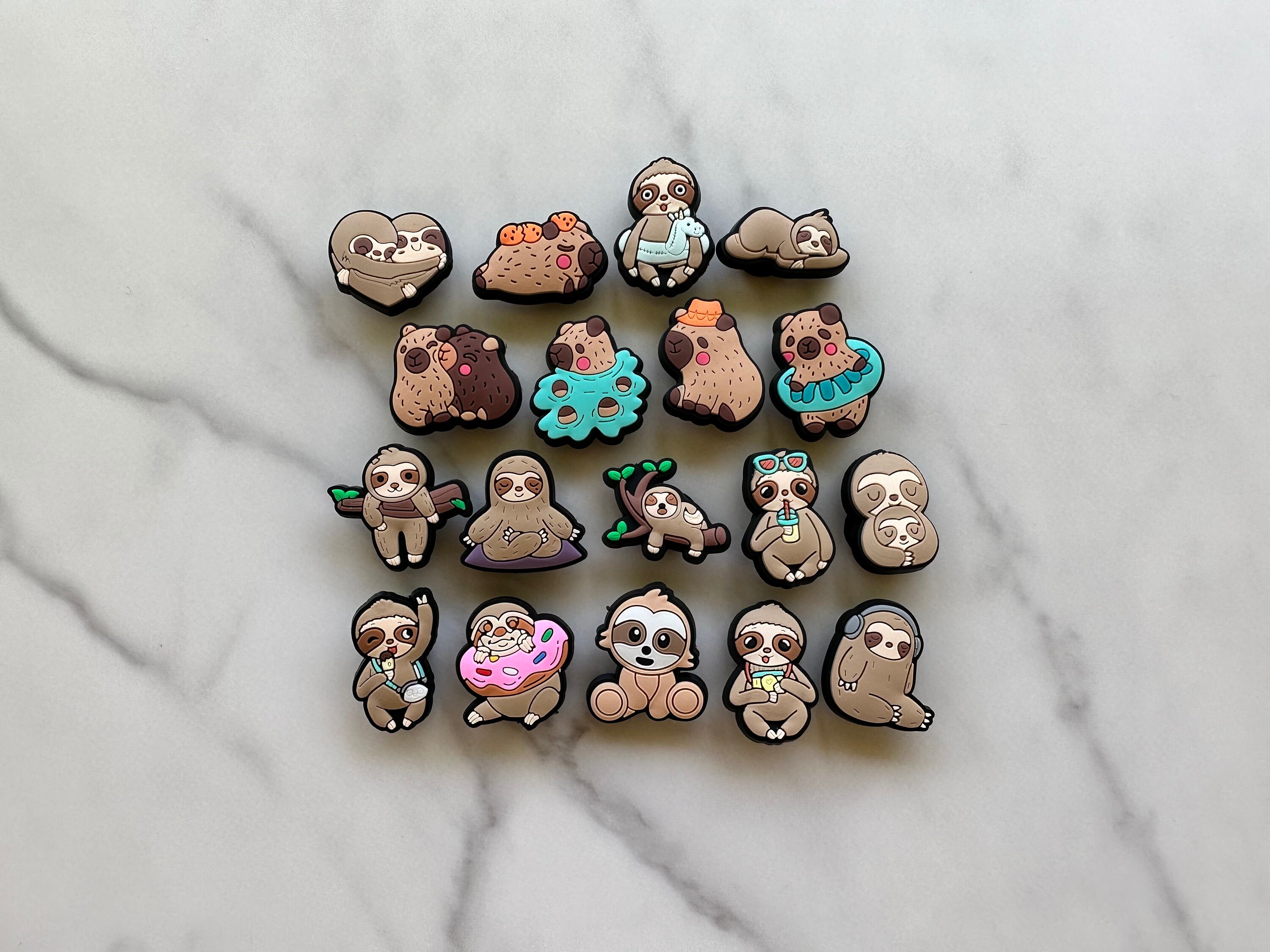 Cute Sloth Croc Compatible Shoe Charms, Capybara Shoe Charms for Your ...