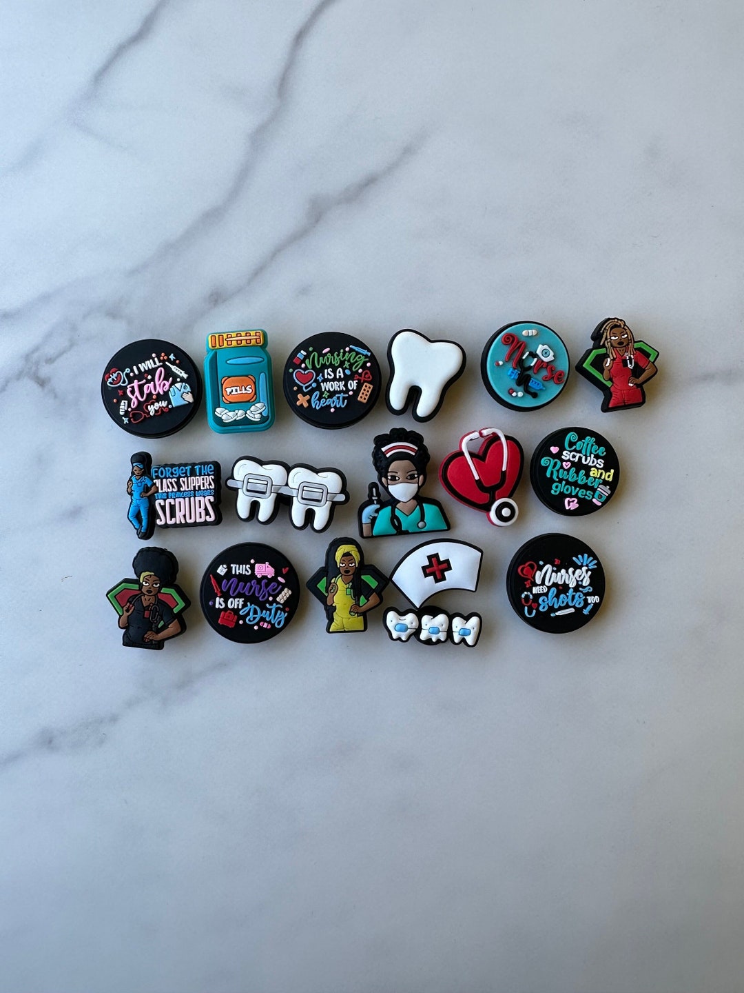 Croc Compatible Nurse Charms, DA Shoe Charms for Crocs, Tooth Charms ...