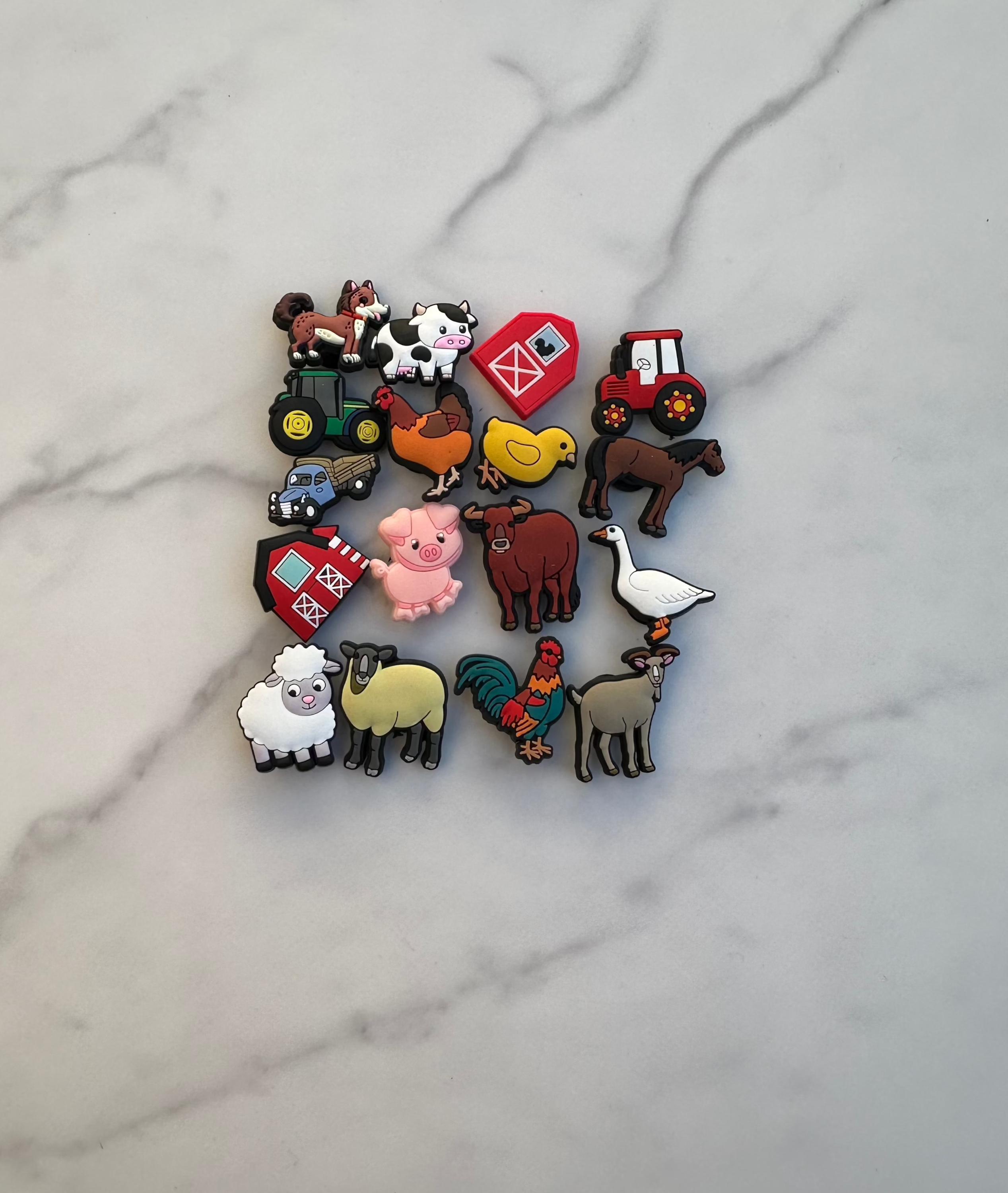 Farm Themed Shoe Charms for Crocs, Croc Compatible Farm Animal Charms ...