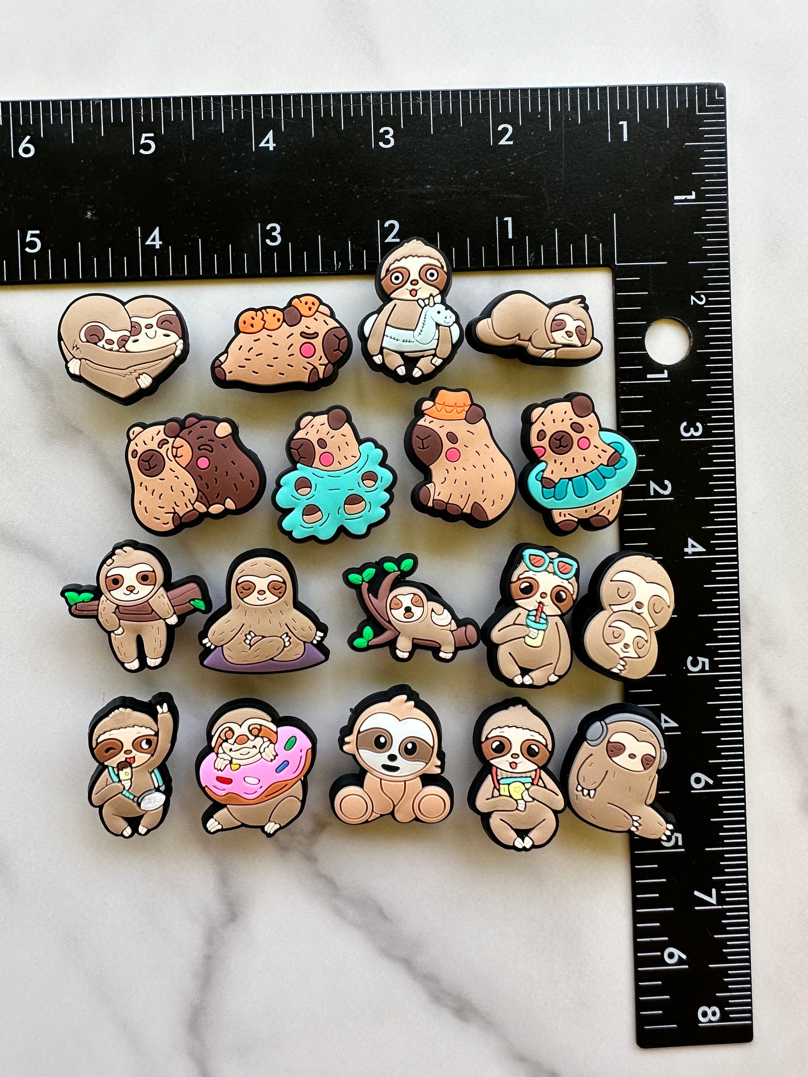Cute Sloth Croc Compatible Shoe Charms, Capybara Shoe Charms for Your ...