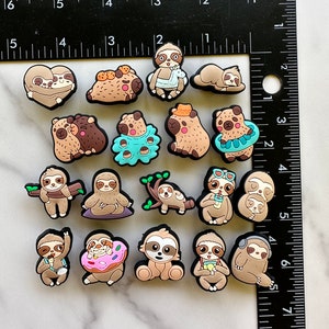 Cute Sloth Croc Compatible Shoe Charms, Capybara Shoe Charms for Your ...