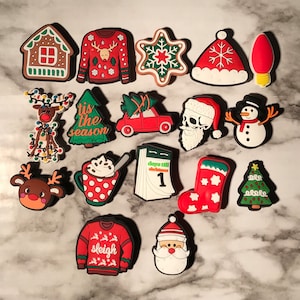 New Christmas Themed Shoe Charms for Your Crocs, Red and Green Holiday ...